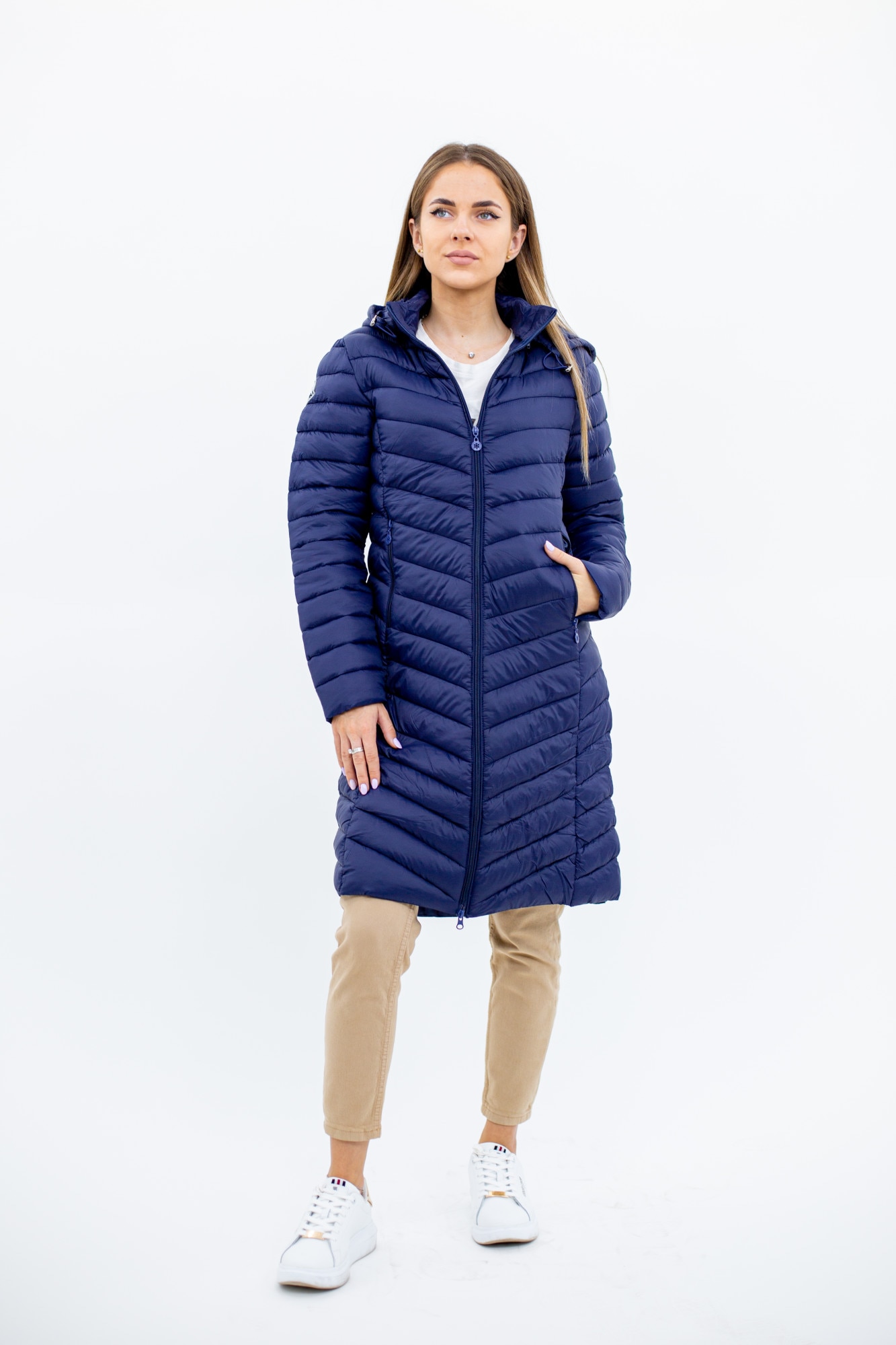 Jacheta dama lungime medie 2041, Albastru, L - eMAG.ro
