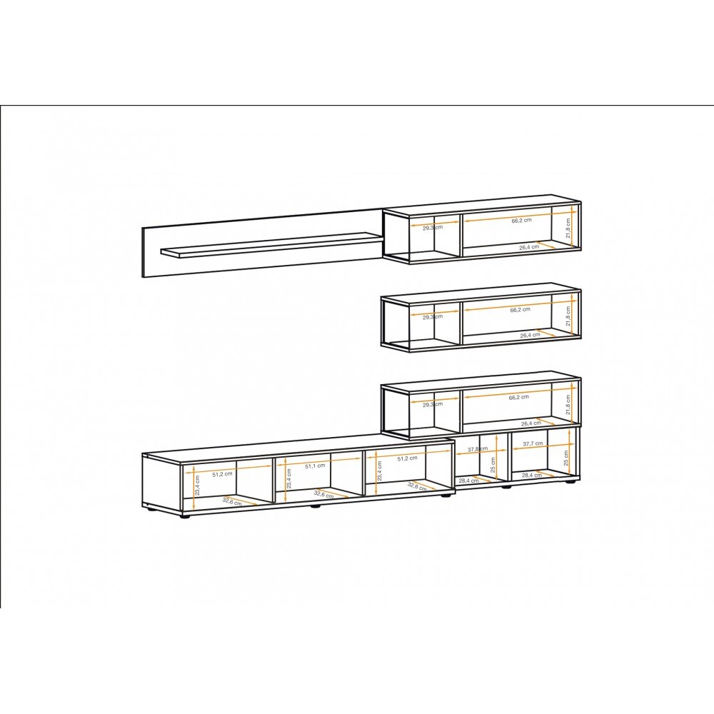 Set living Silk, 240x40x150cm, alb perla - eMAG.ro