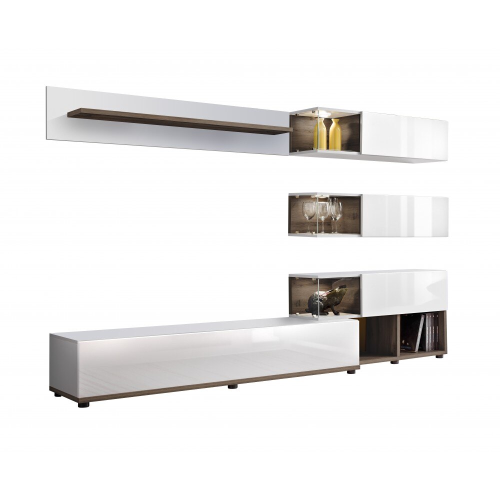 Set living Silk, 240x40x150cm, alb perla - eMAG.ro