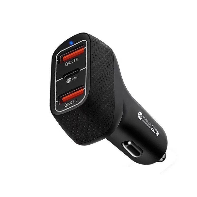 Incarcator Auto Inteligent OZ Premium 38W cu 3 Porturi, 1xTYPE-C 3A si ...