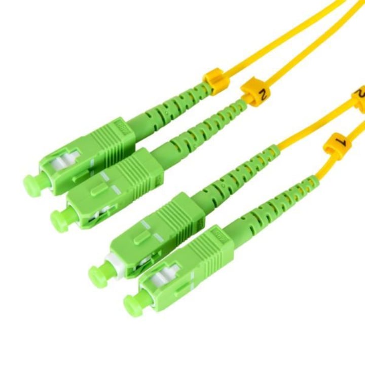 Cablu retea dublu, Fibra optica pentru internet, 3 m, Verde - eMAG.ro