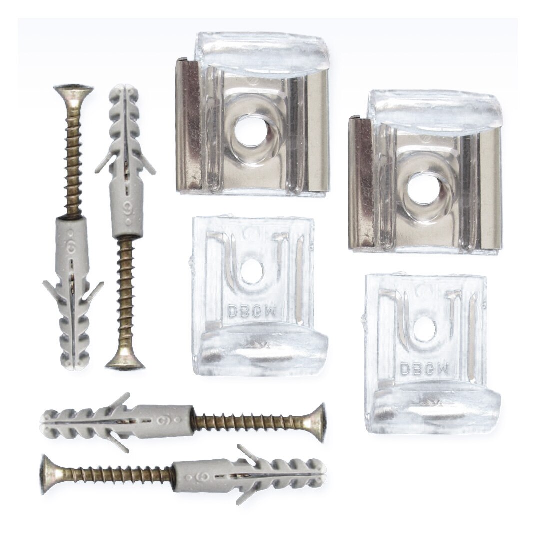 Set suport oglinzi SB, JKH, Plastic, Transparent/Argintiu - eMAG.ro