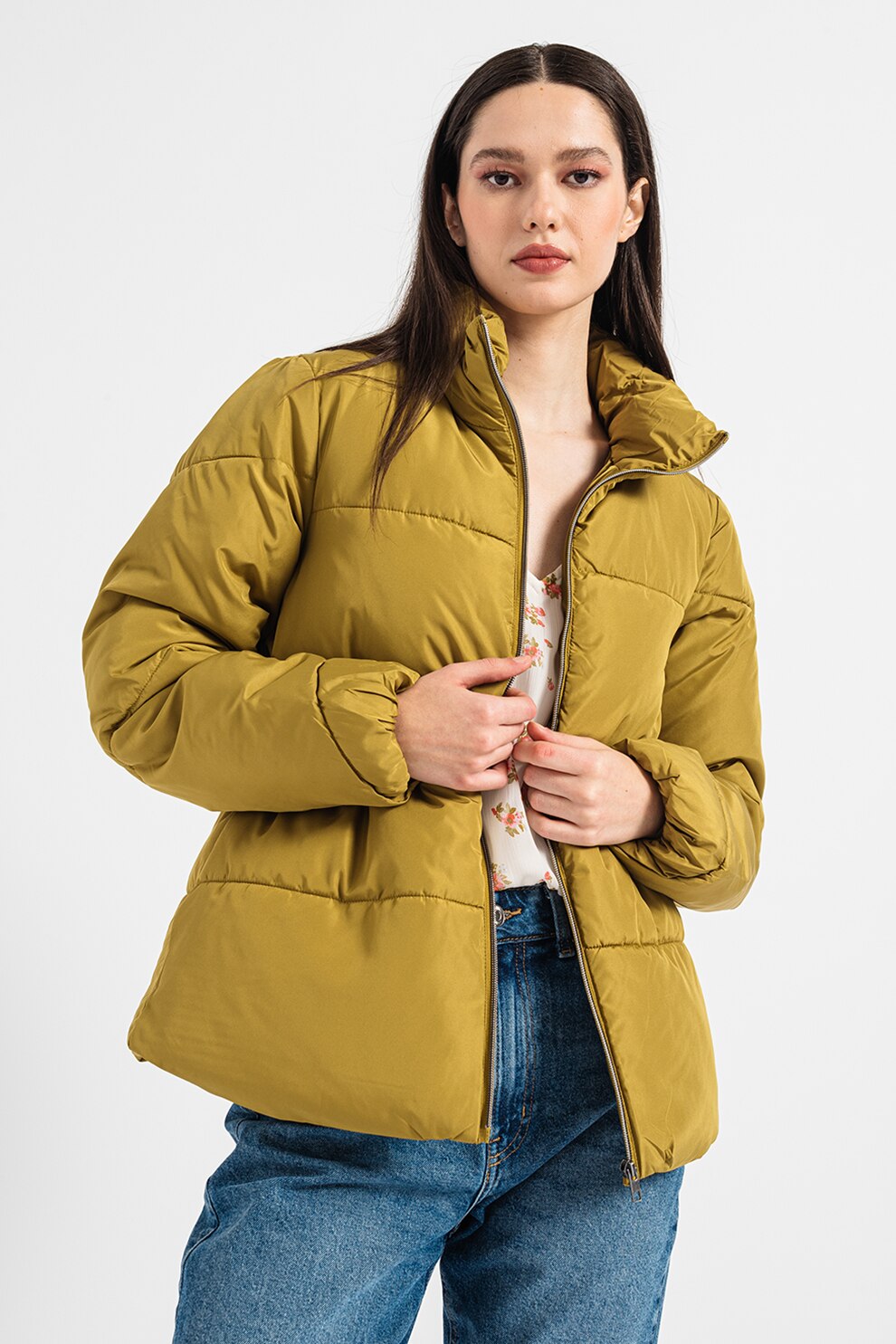 JdY, Geaca parka cu vatelina Luna, Verde masliniu, M - eMAG.ro