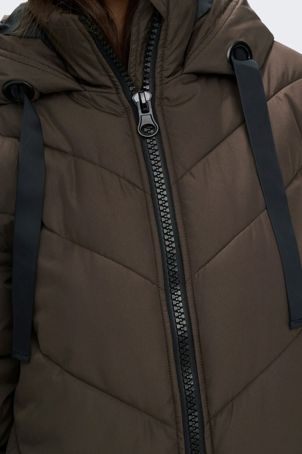 JdY, Geaca lunga cu vatelina Skylar, Maro inchis, XS - eMAG.ro