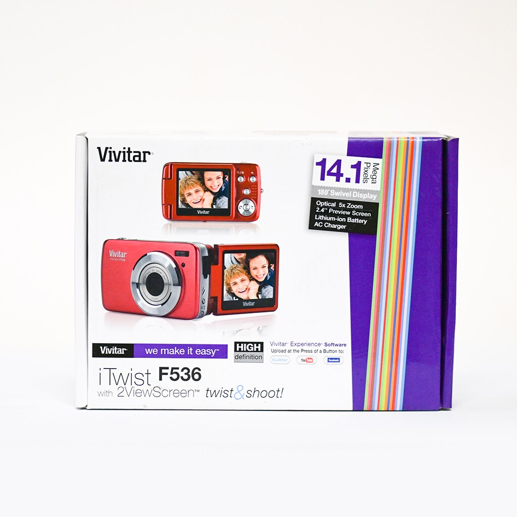 Компактен фотоапарат Vivitar iTwist F536, Червен - eMAG.bg