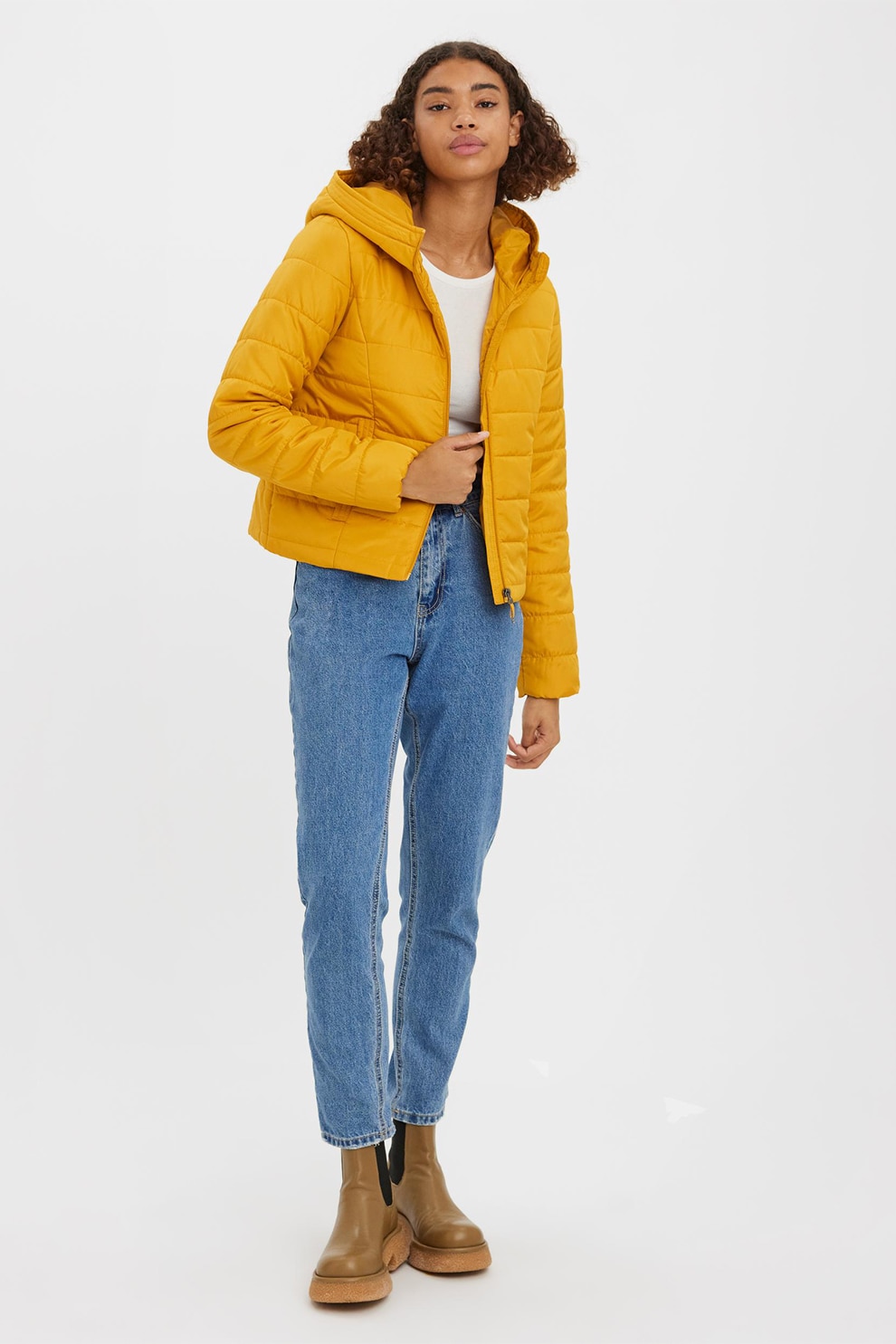 Vero Moda, Geaca cu gluga, Galben sofran, S - eMAG.ro