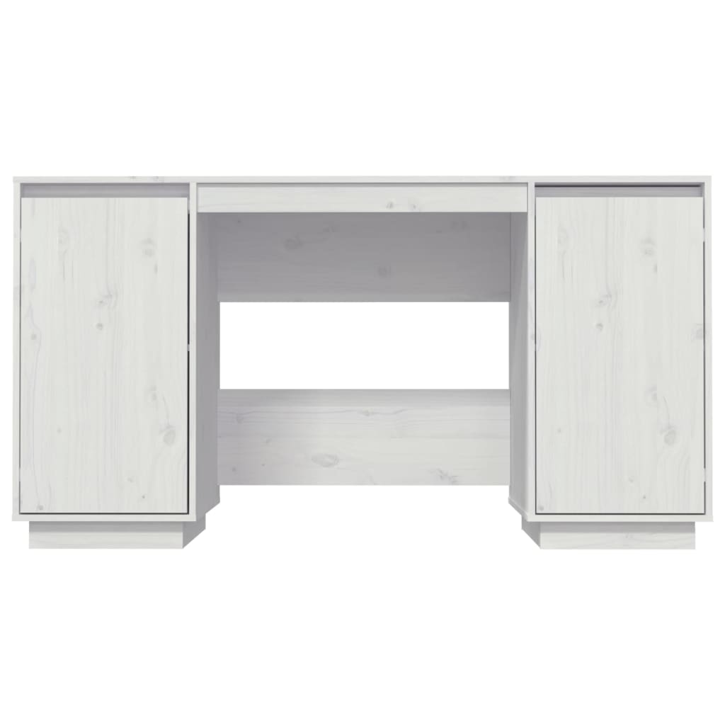 Birou, alb, 140x50x75 cm, lemn masiv de pin, design modern pentru acasa ...