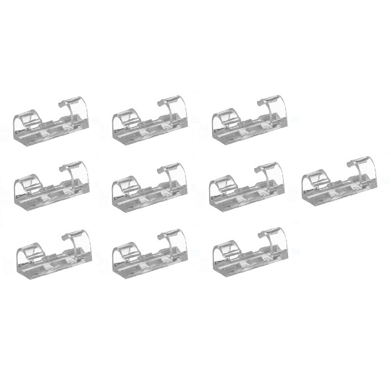 Set cu clipsuri din plastic autocolante pentru organizarea cablurilor ...