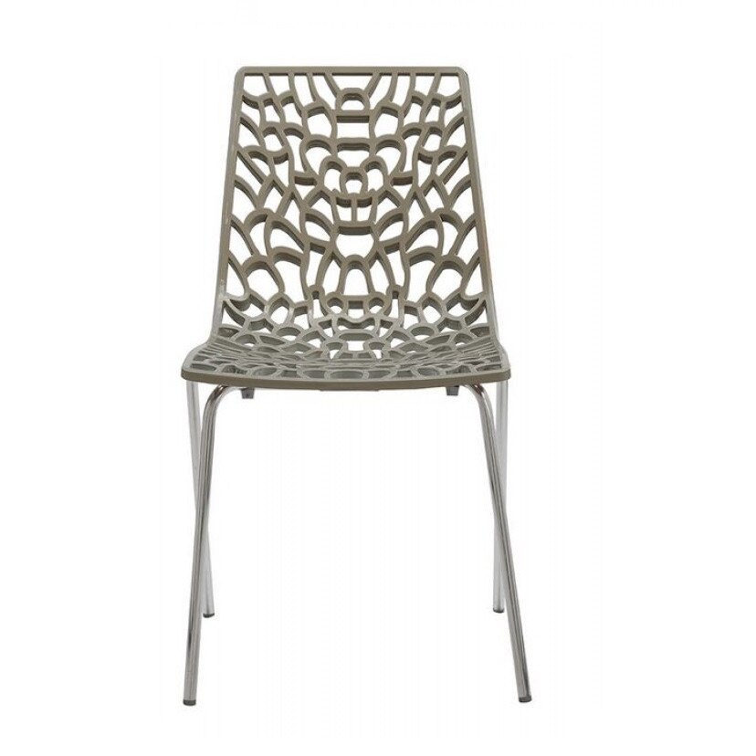 Scaun Bucatarie sau Living, scaun modern, cadrul metalic cromat, scoica ...