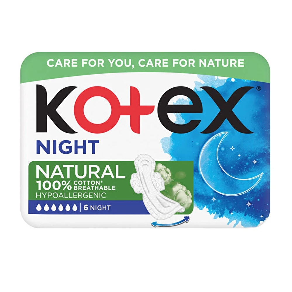 Абсорбент Night Kotex Natural 6 бр - eMAG.bg
