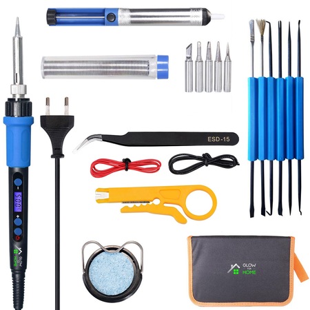 Kit profesional pentru lipit, GlowforHome, Letcon 60W cu LCD ...