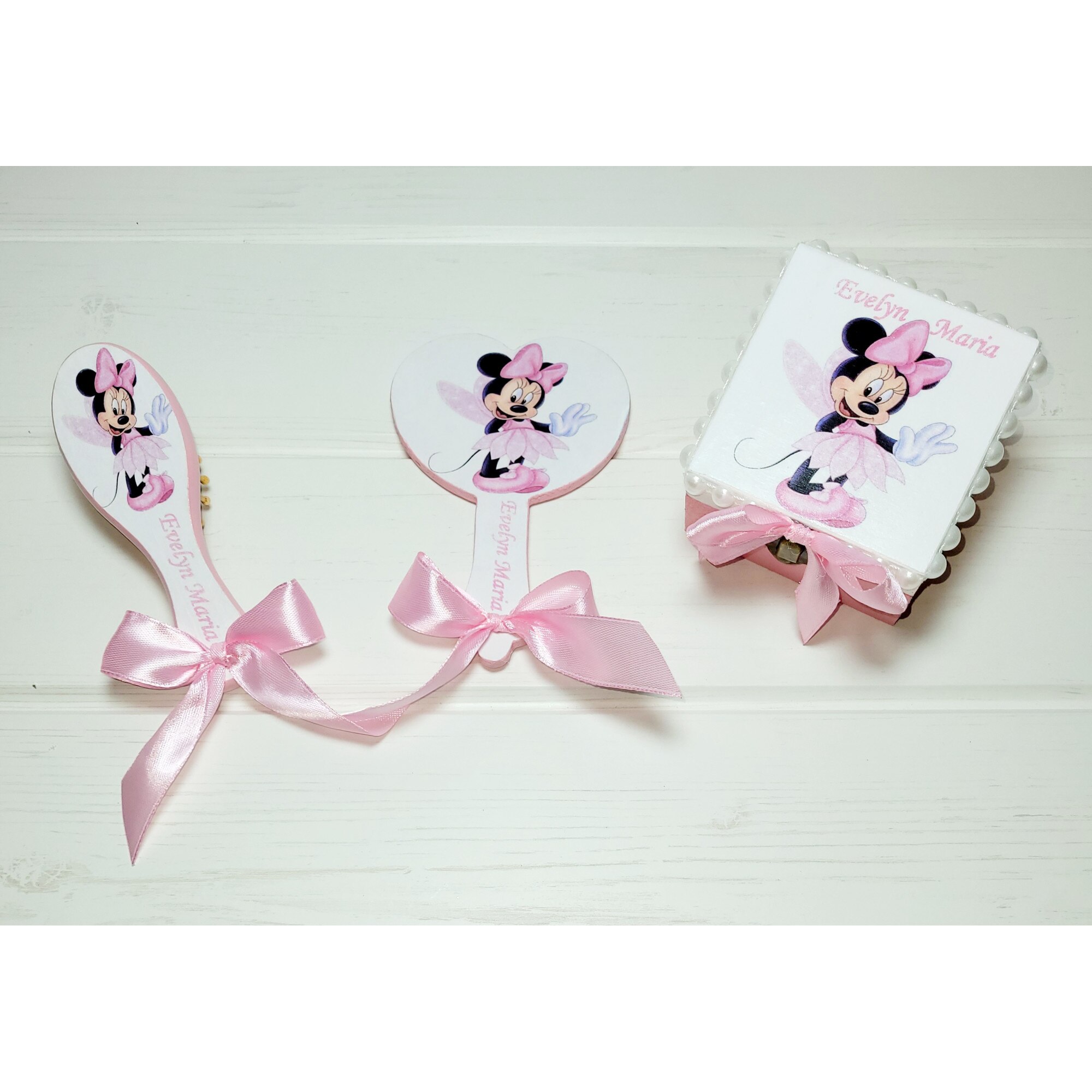 Set mot/turta - model Minnie Mouse - 8 piese, personalizare handmade ...
