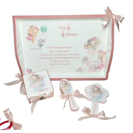 Set mot/ turta - model Mica Balerina - 7 piese, personalizare handmade ...
