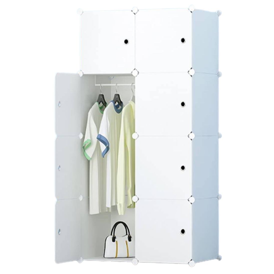 Dulap pentru haine, 8 rafturi, alb, 73 x 47 x 145 cm - eMAG.ro