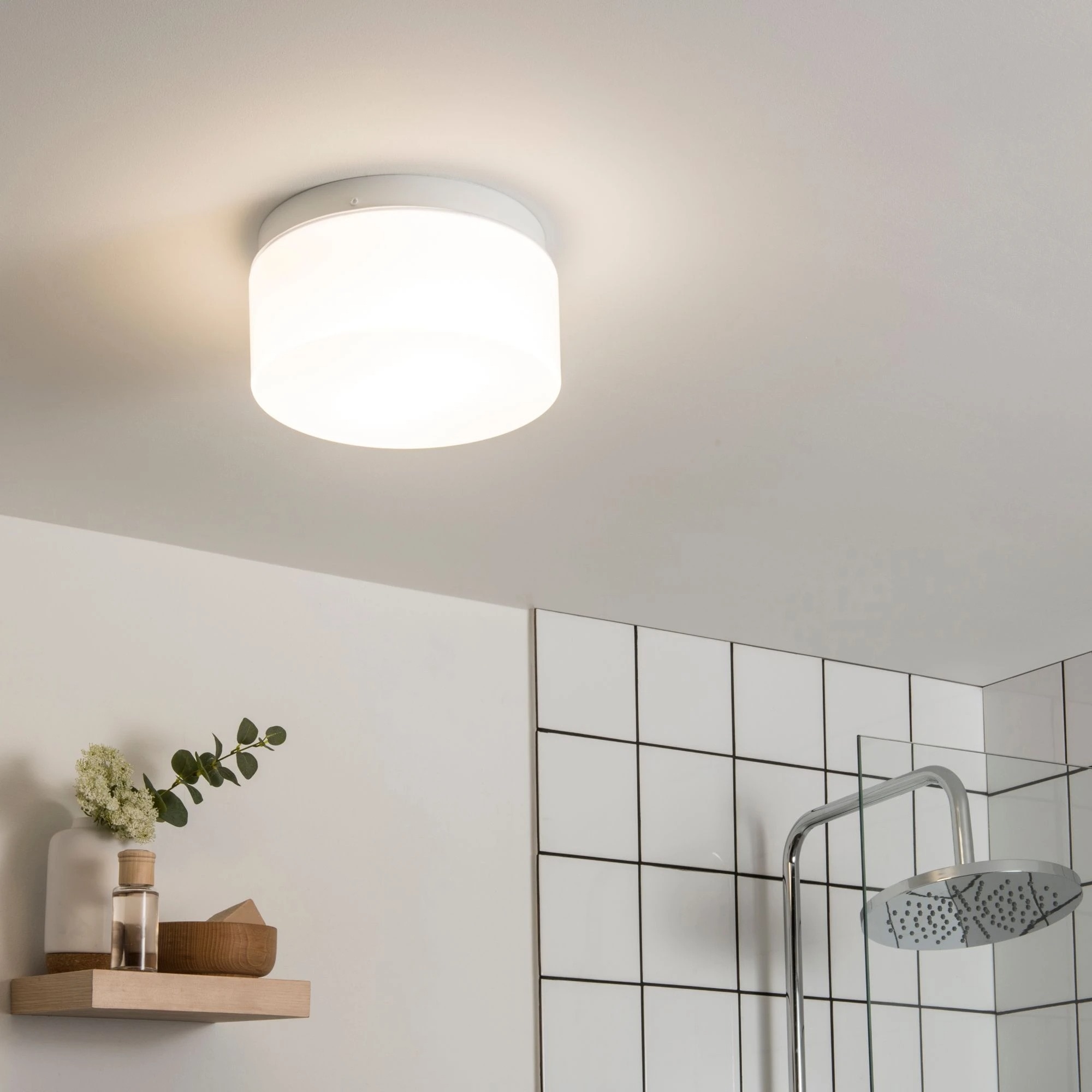 Plafoniera, 2 x E27, 2W, D 20cm, IP44, alba - eMAG.ro