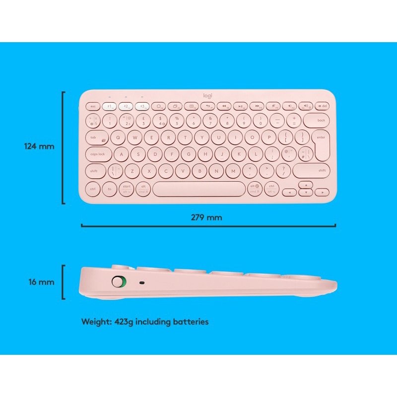 Tastatura Bluetooth Logitech K380, Multi-Device, Layout Italiana, Pink ...
