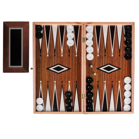 Joc de table din MDF, cu zaruri, Herum®, Maro / Alb / Negru, 29 x 15 cm ...