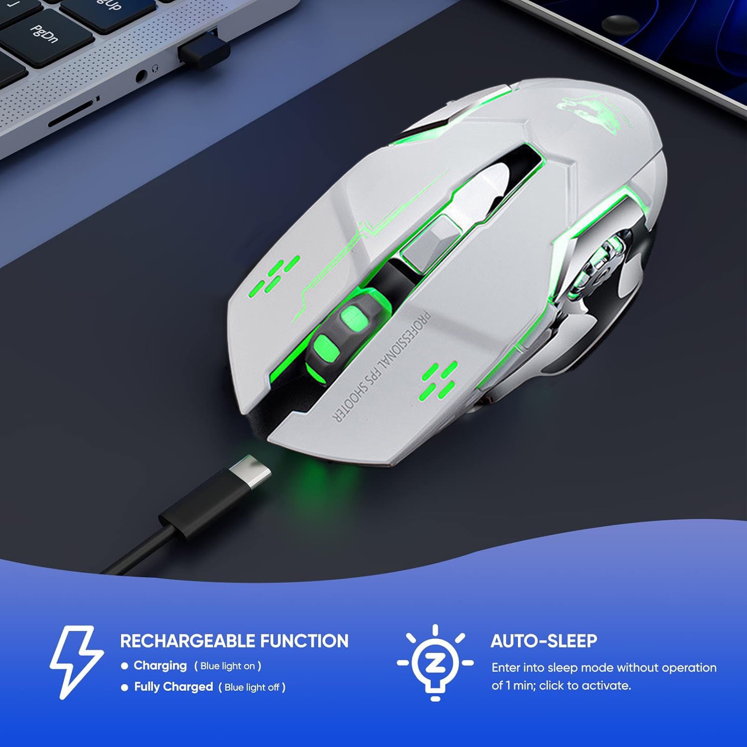 Mouse gaming, Excitat®, Receptor USB, 7 culori cu LED-uri, Mouse ...