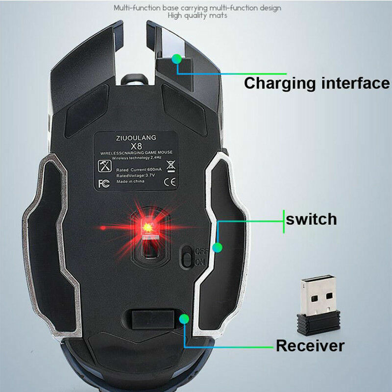 Mouse gaming, Excitat®, Receptor USB, 7 culori cu LED-uri, Mouse ...