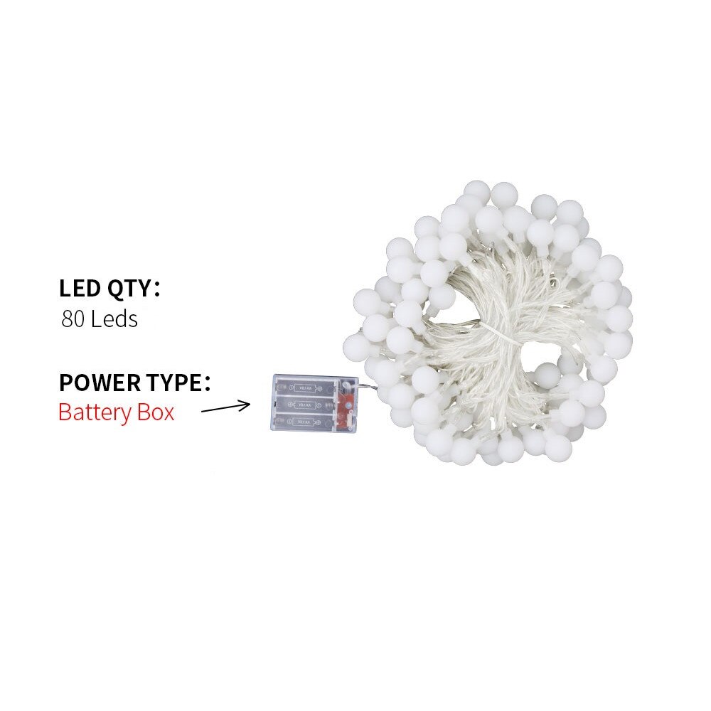 Instalatie LED 10 m, 80 de LED-uri, Lumina Alba Calda, liniara, Led in ...