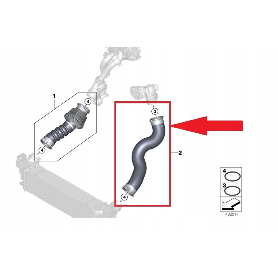 Furtun aer intercooler, Turborury, Bmw 5 G30 G31 7 G11 G12 11618572859 ...