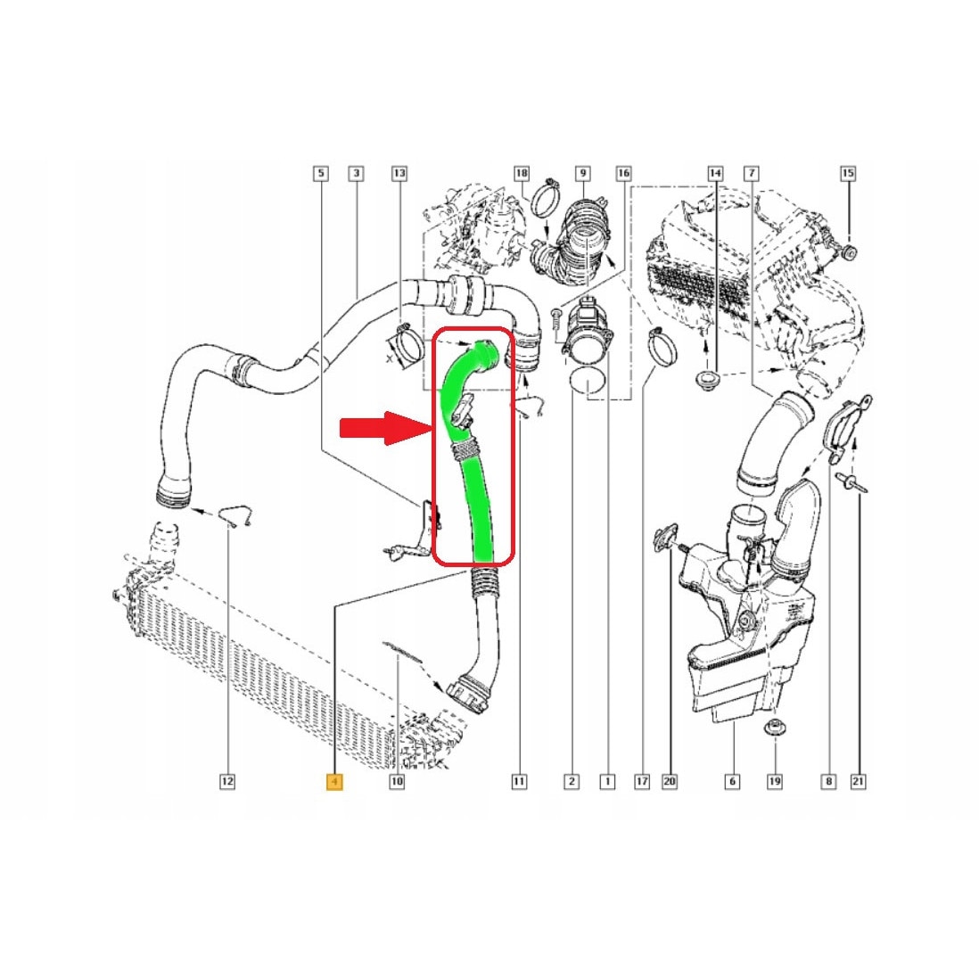 Furtun aer intercooler, Turborury, Renault Laguna 1.5 dci 8200766662 ...