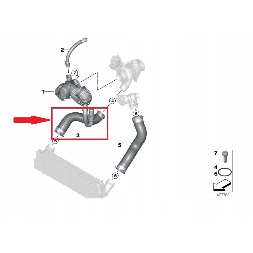 Furtun aer intercooler, Turborury, Bmw X5 F15 X5 25d 25dx 11618513852 ...