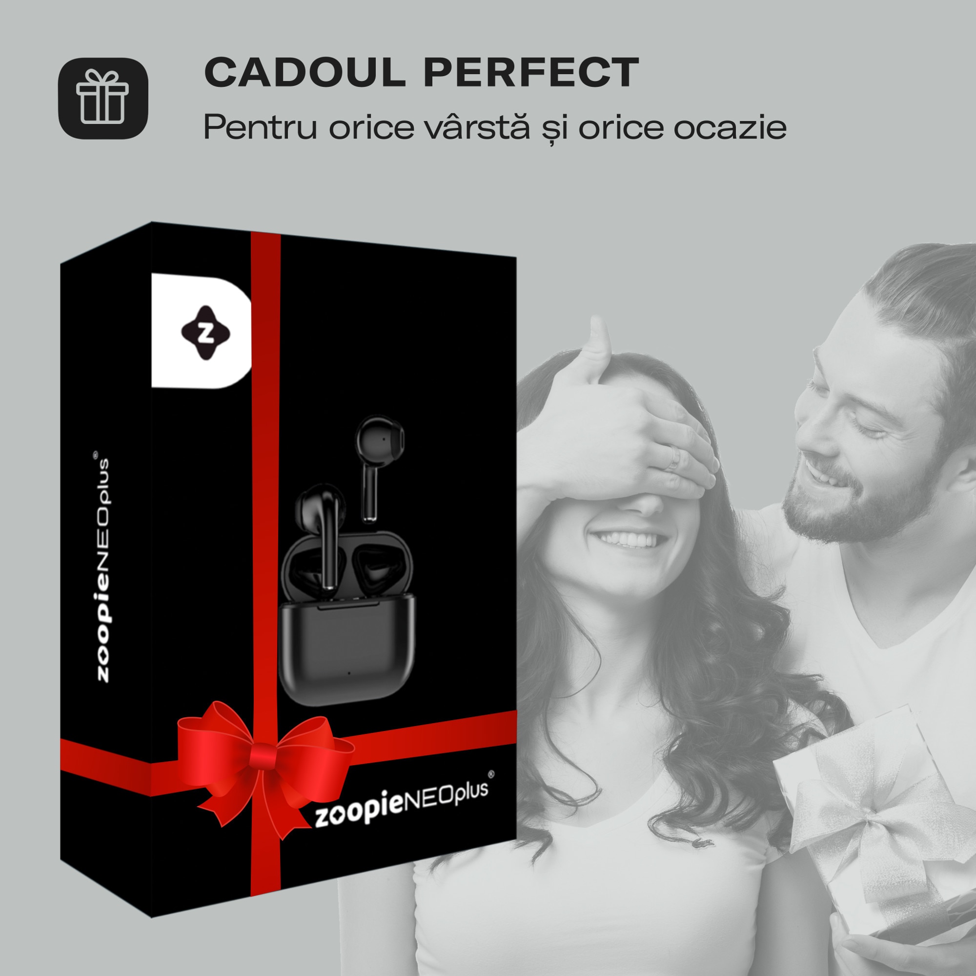 Casti wireless bluetooth, Zoopie® NEOplus, audio, in ear, fara fir ...