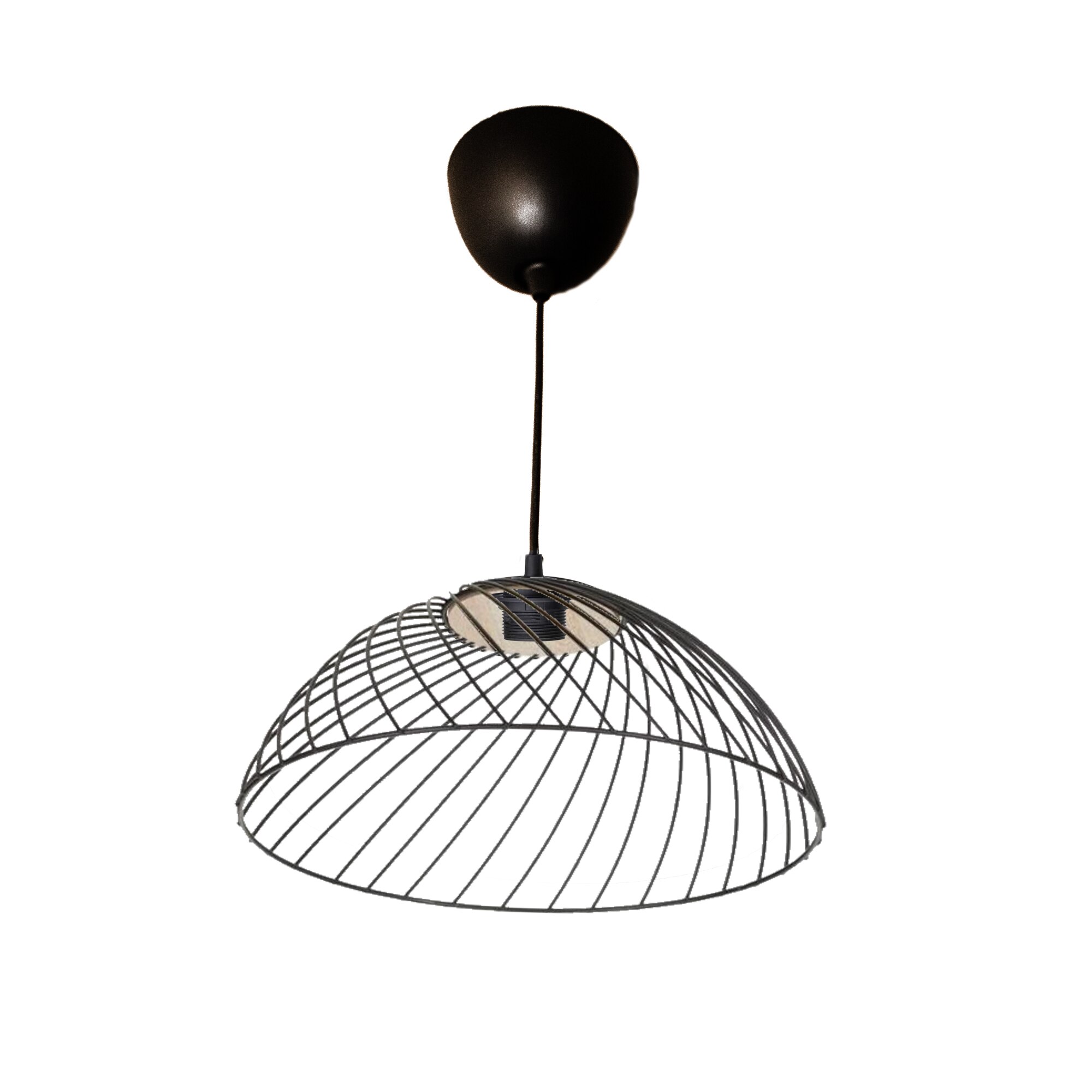 Lustra de tip pendul, negru, metal, E27, 30x15 cm - eMAG.ro