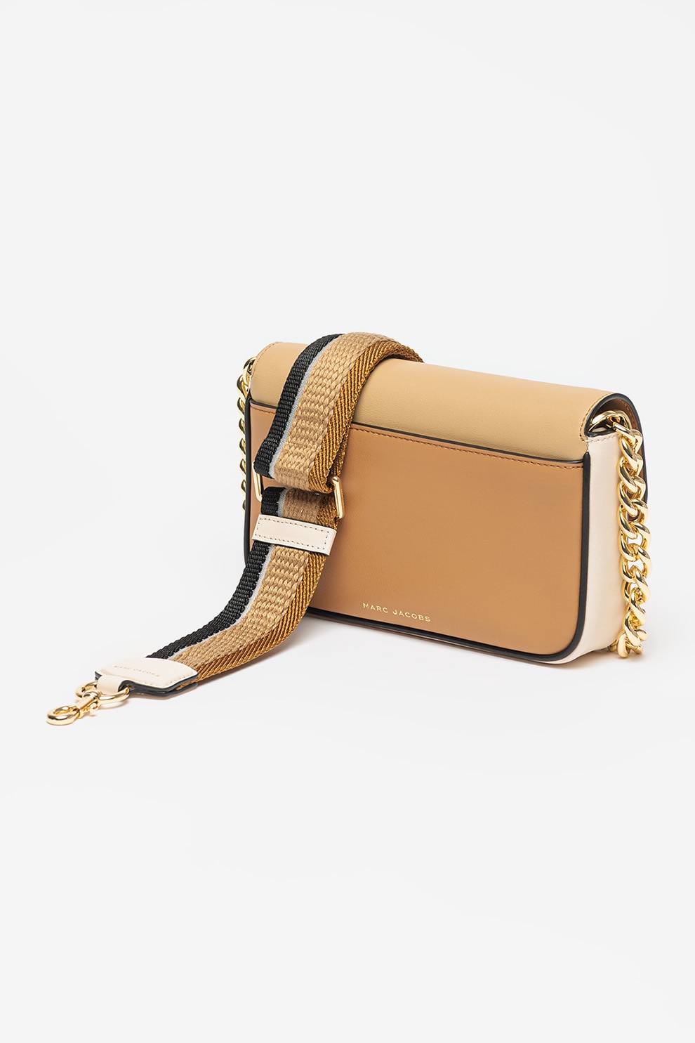 Marc Jacobs, Geanta crossbody de piele fina cu clapa, Alb, Bej - eMAG.ro