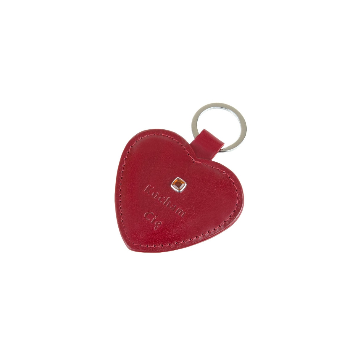 Breloc gravat din piele naturala, Stefania, Model inima, Decoratiune ...
