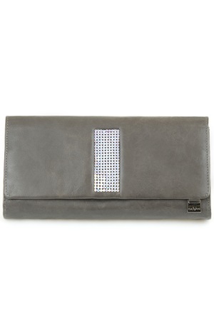 Geanta clutch cu cristale Swarovski Giovani, Piele naturala, Gri - eMAG.ro