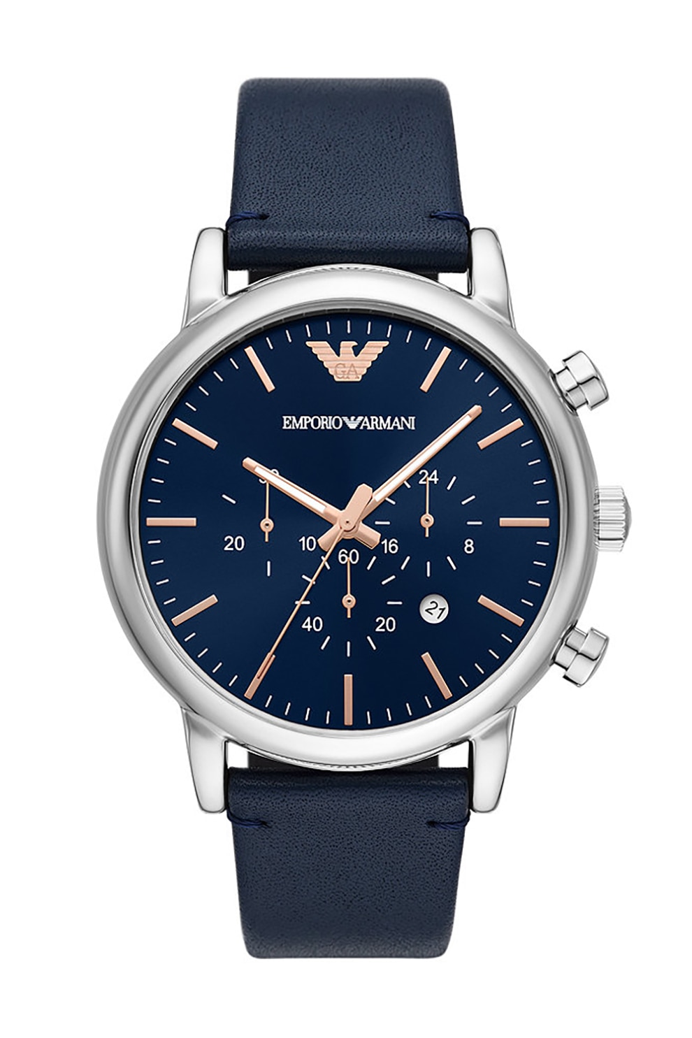 Emporio Armani, Ceas cronograf din otel inoxidabil, Bleumarin - eMAG.ro