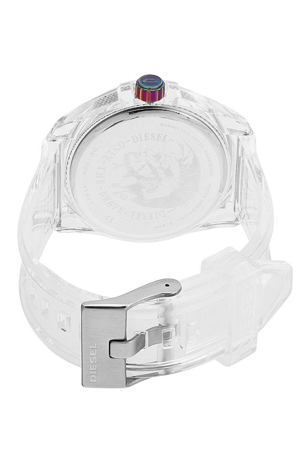 Diesel, Ceas quartz unisex cu o curea transparenta, Transparent - eMAG.ro