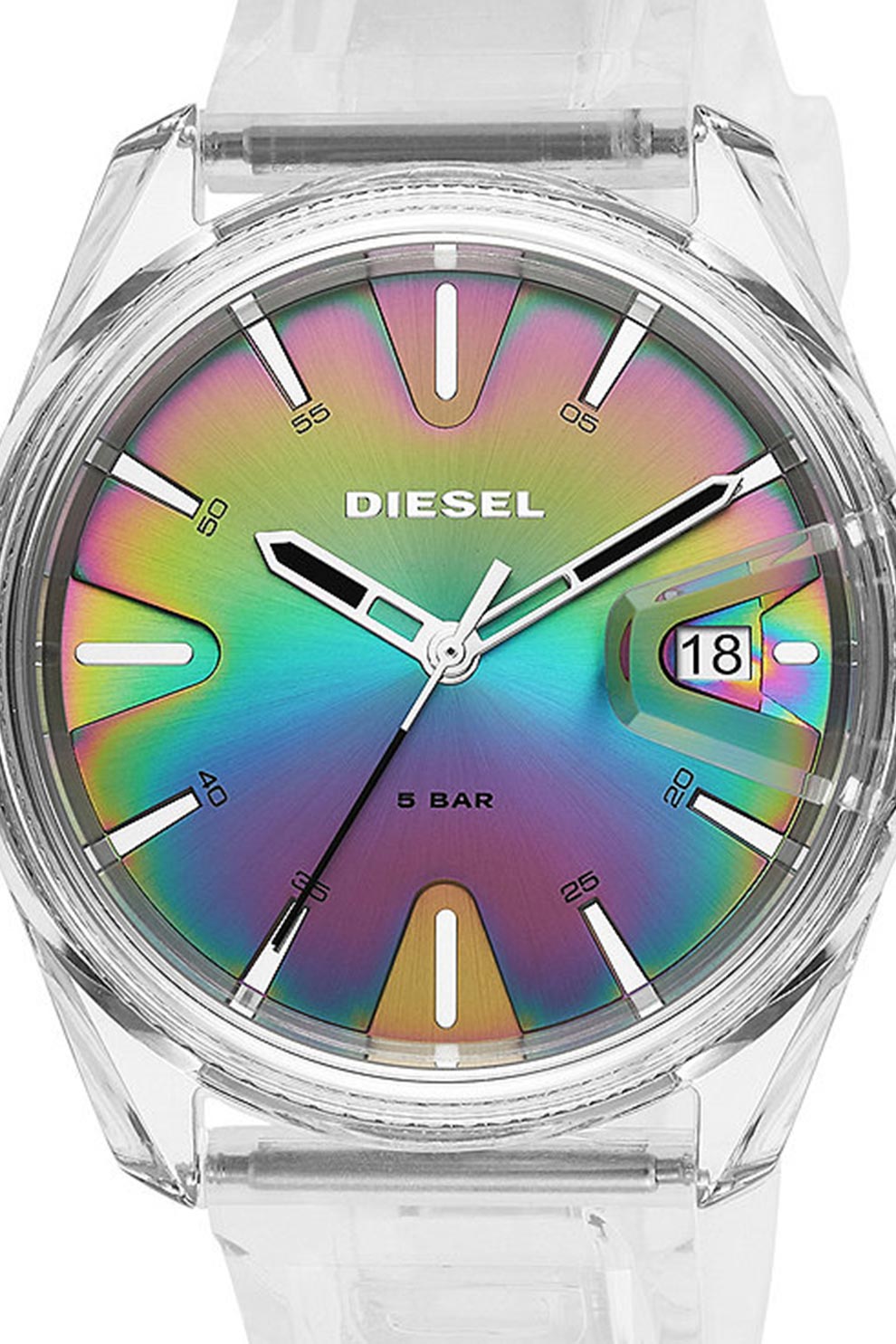 Diesel, Ceas quartz unisex cu o curea transparenta, Transparent - eMAG.ro