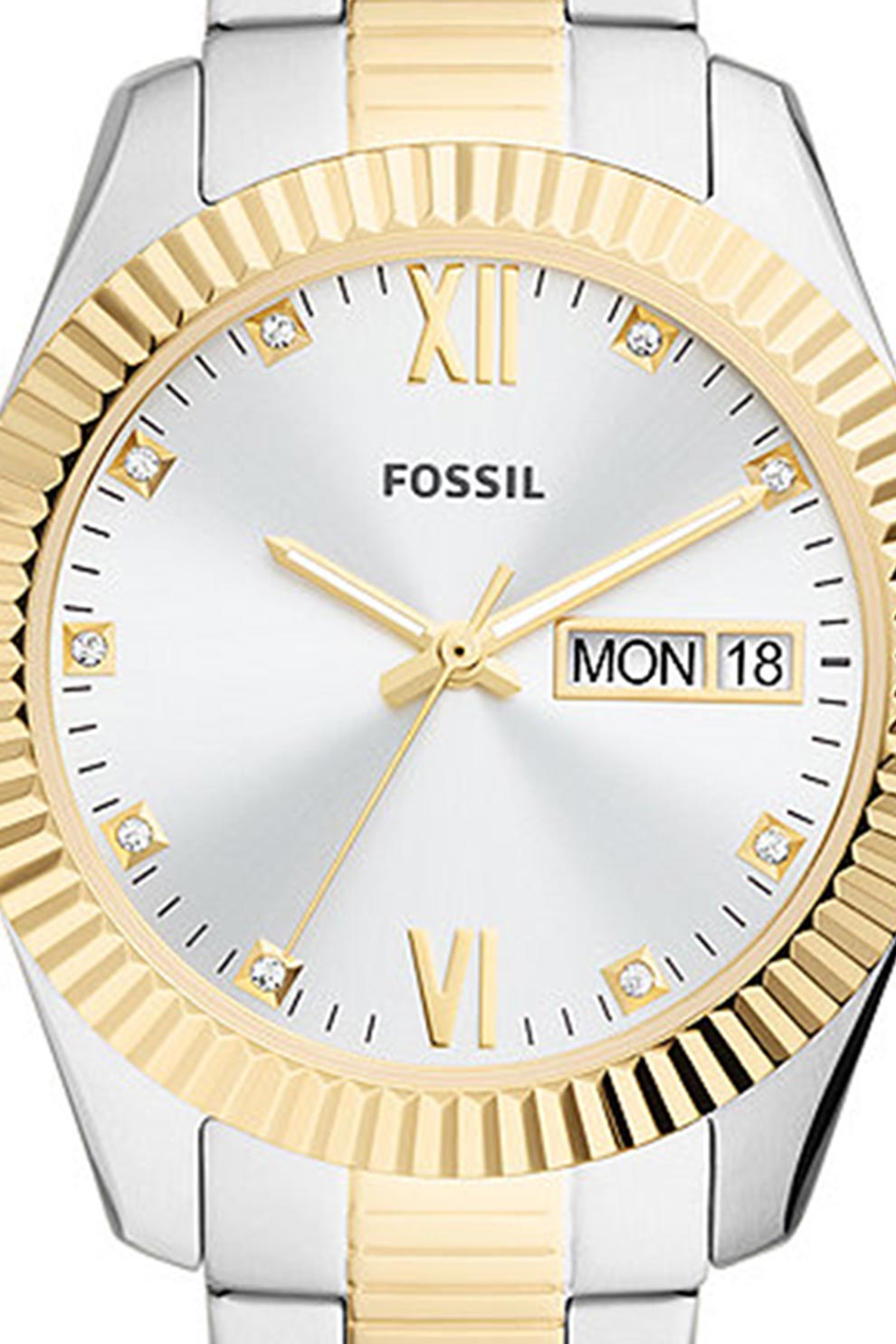 Fossil, Часовник от неръждаема стомана, Silver, Gold - eMAG.bg