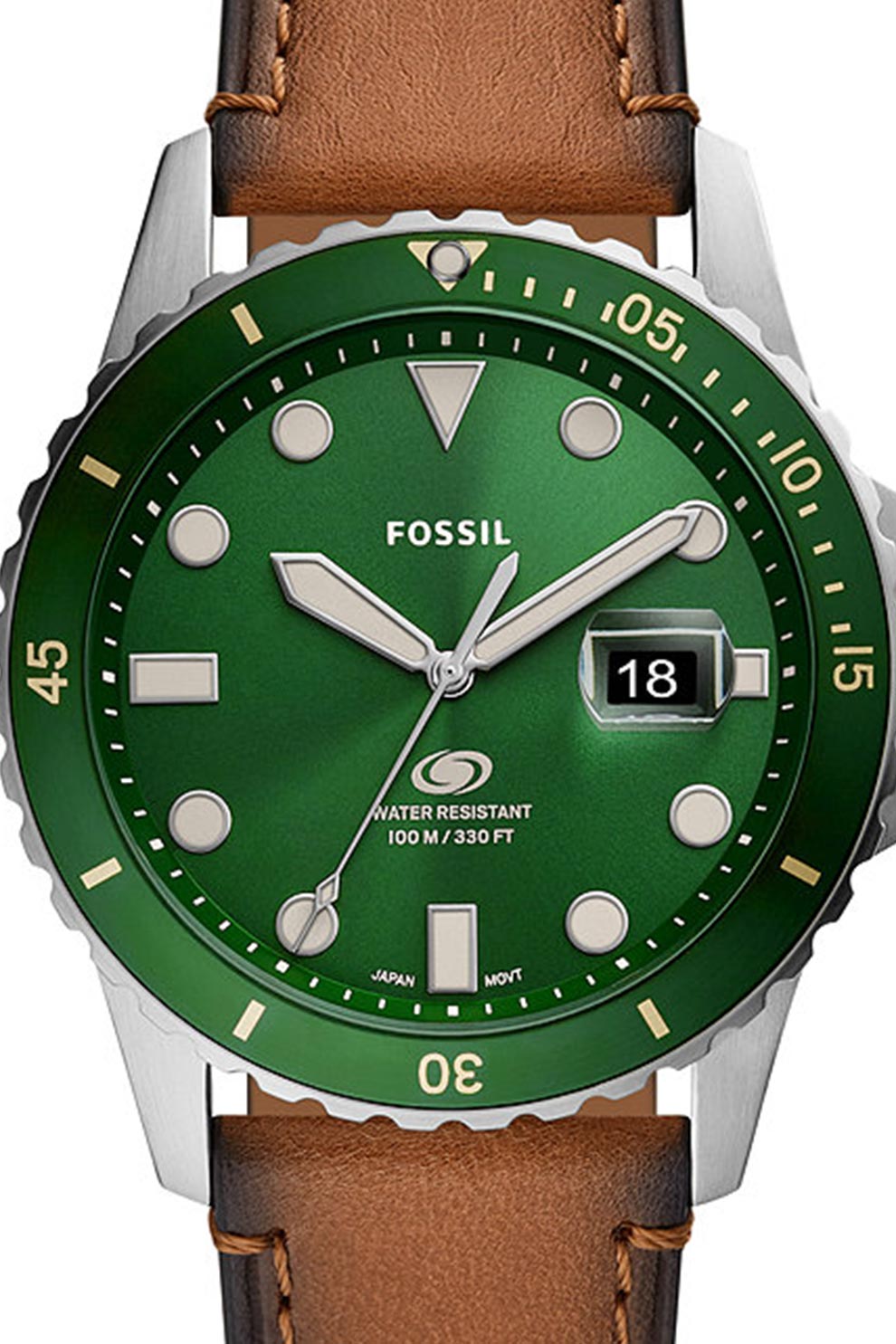 Fossil, Часовник с кожена каишка, Кафяв - eMAG.bg