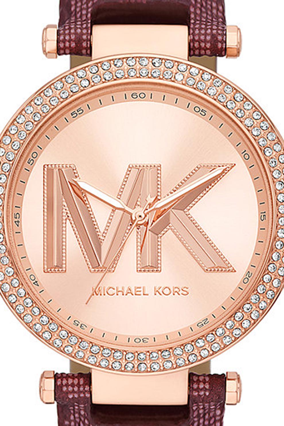 Michael Kors, Часовник с релефен монограм на циферблата, Лилав - eMAG.bg