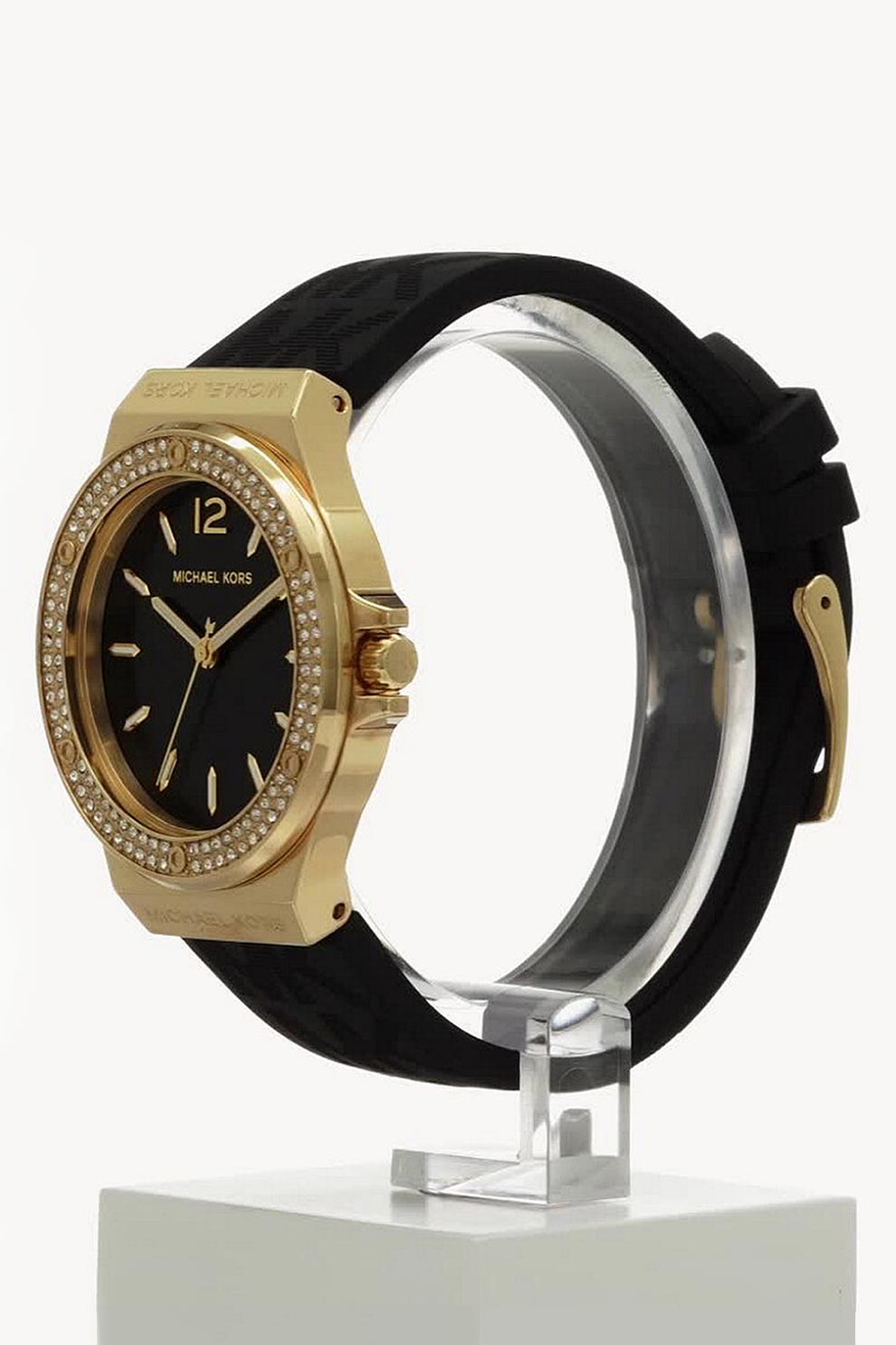 Michael Kors, Часовник с три стрелки и кристали, Черен - eMAG.bg