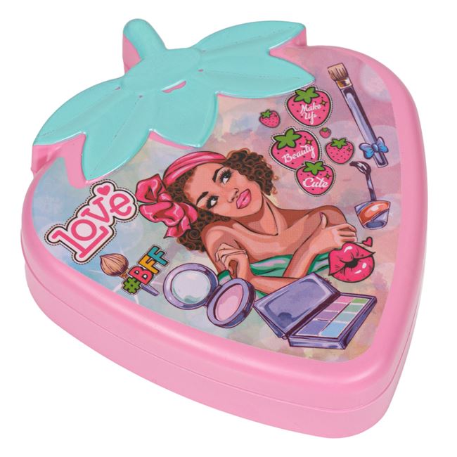 Trusa de machiaj pentru copii, forma capsuna, Roz - eMAG.ro