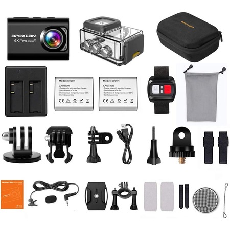 Apexcam M80 Pro Sport videokamera, 4K, 60FPS, 2" LCD, Wi-Fi, Vízálló, Fekete - eMAG.hu