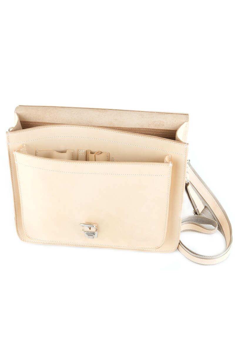 Geanta unisex Stefania Valentino, Piele naturala, Bej - eMAG.ro