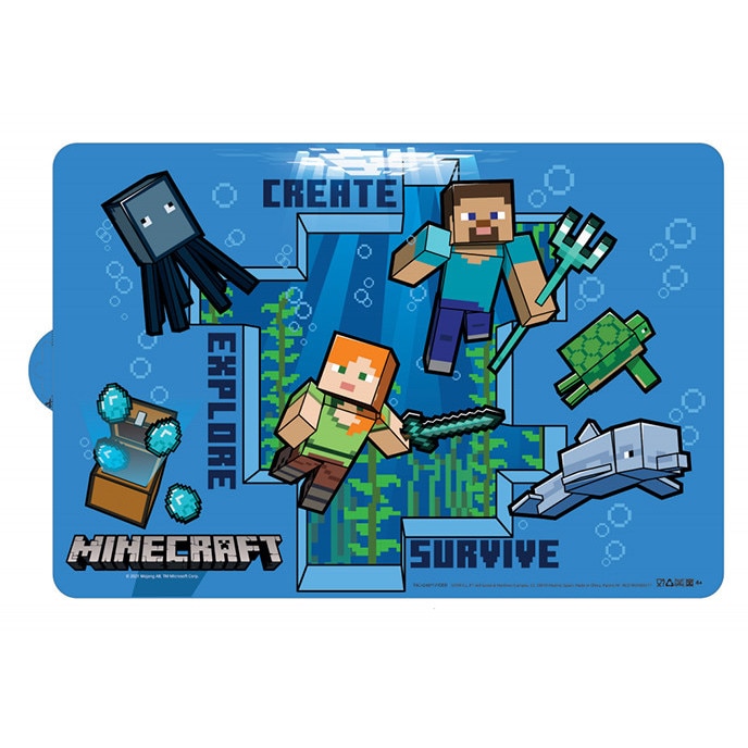 Suport farfurie pentru servit masa Minecraft 43x28 cm Albastru - eMAG.ro
