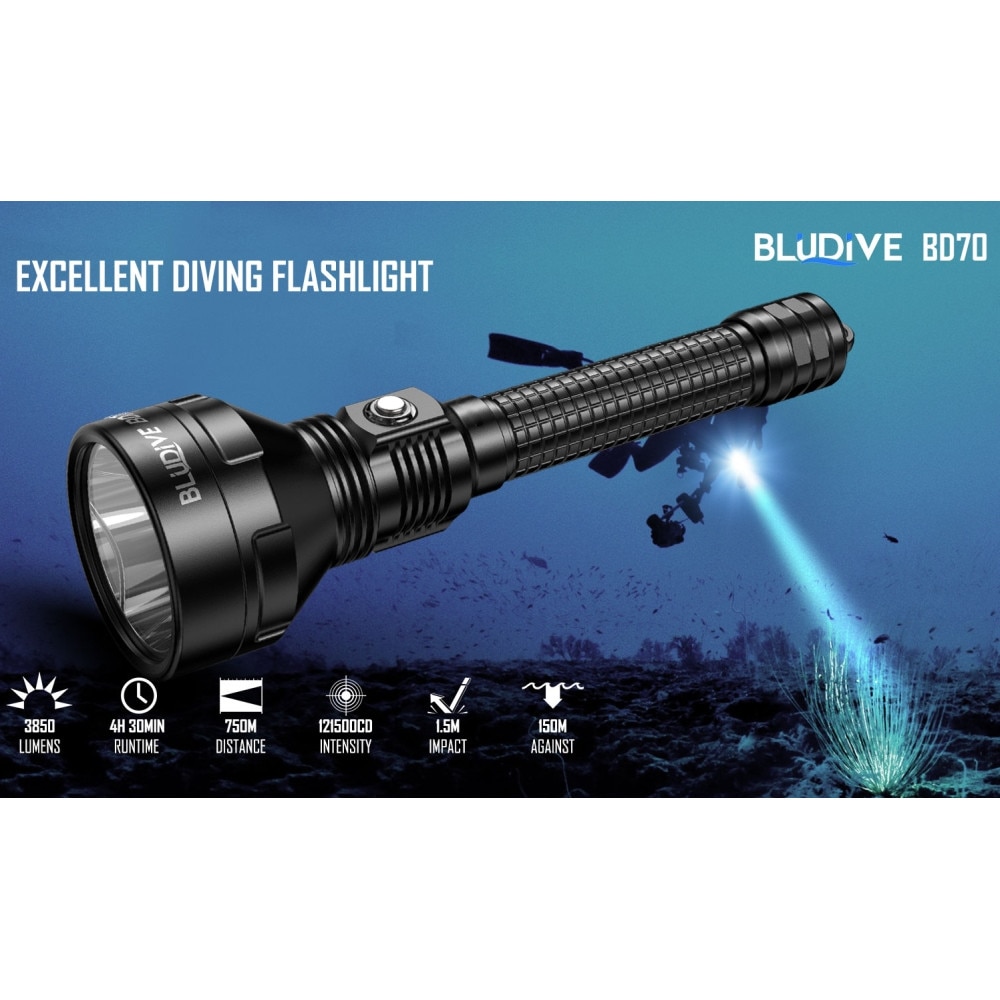 Lanterna led BLUDIVE BD70 pentru scufundare subacvatica - 3850lm - eMAG.ro