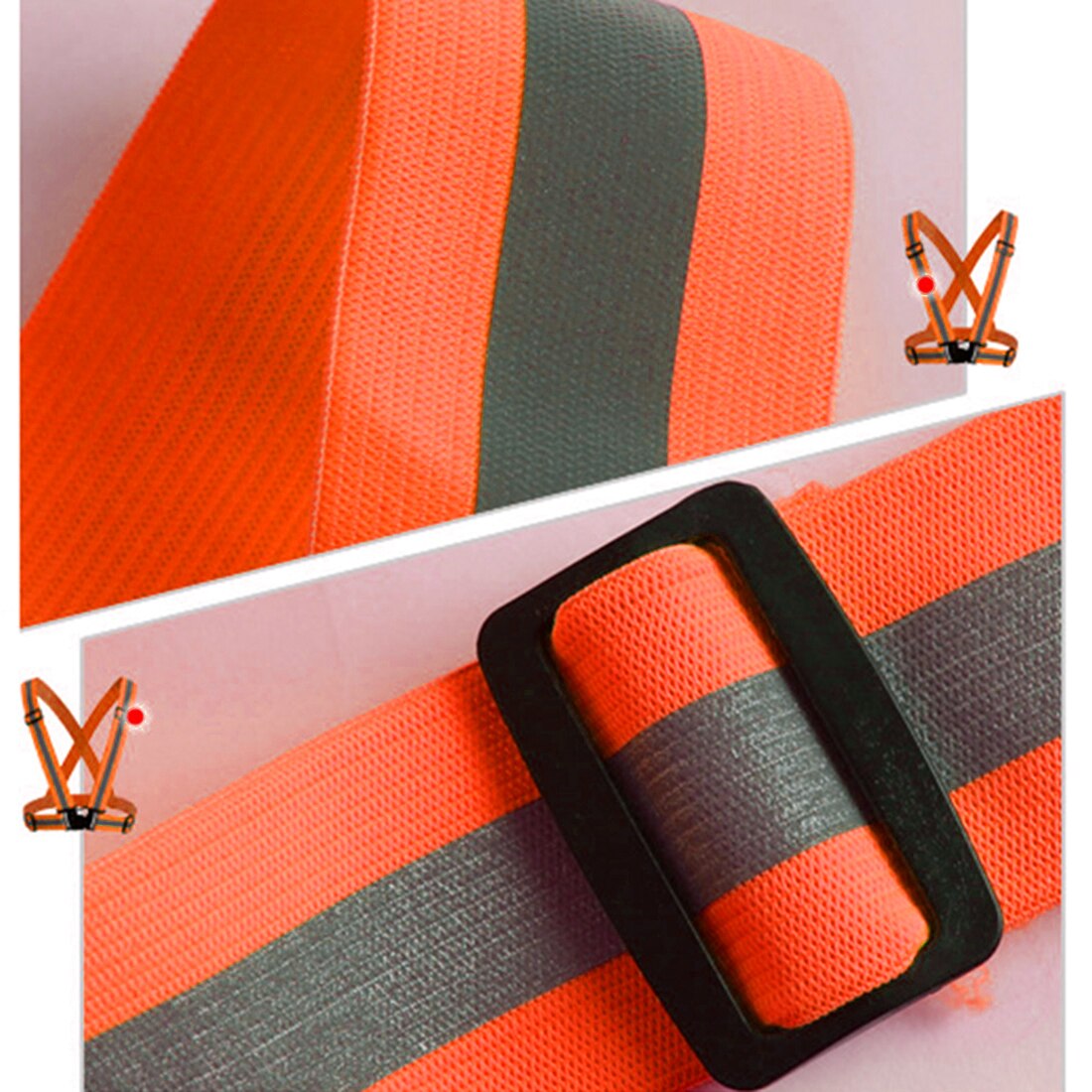 Ham reflectorizant reglabil, Portocaliu, material elastic, banda 4cm ...