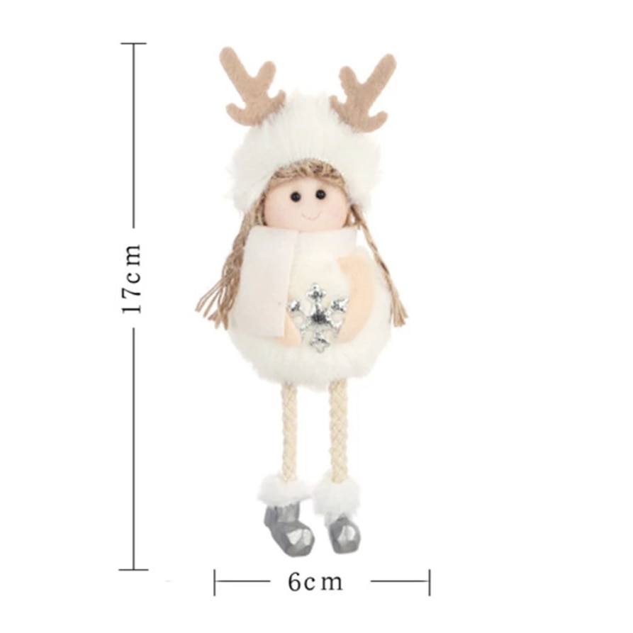 Set 4 decoratiuni brad, figurine roz / alb, cu agatatoare, 17 x 6 cm ...