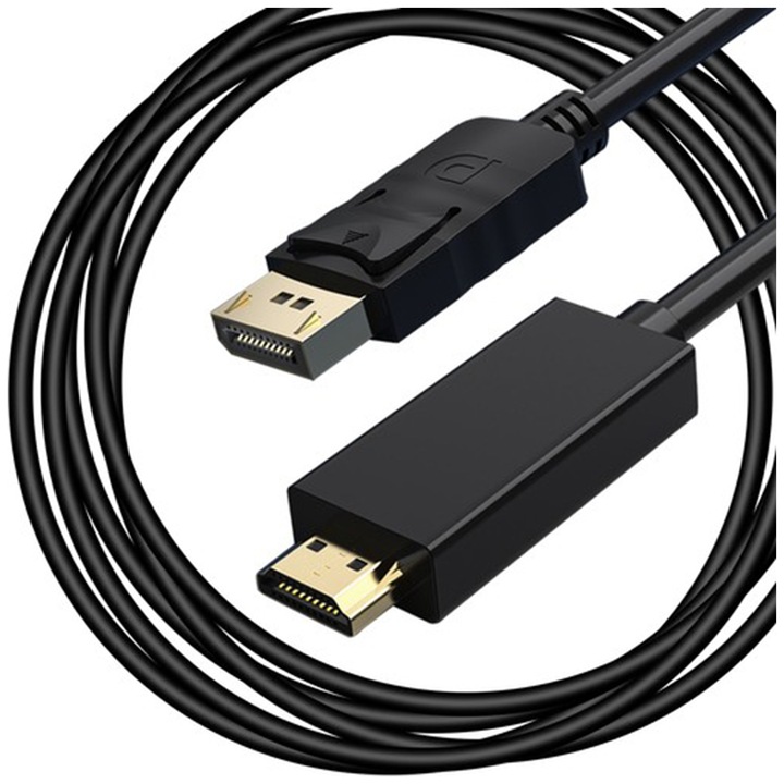 Cablu DisplayPort la HDMI, 4K, 1.8m, Izoxis - eMAG.ro