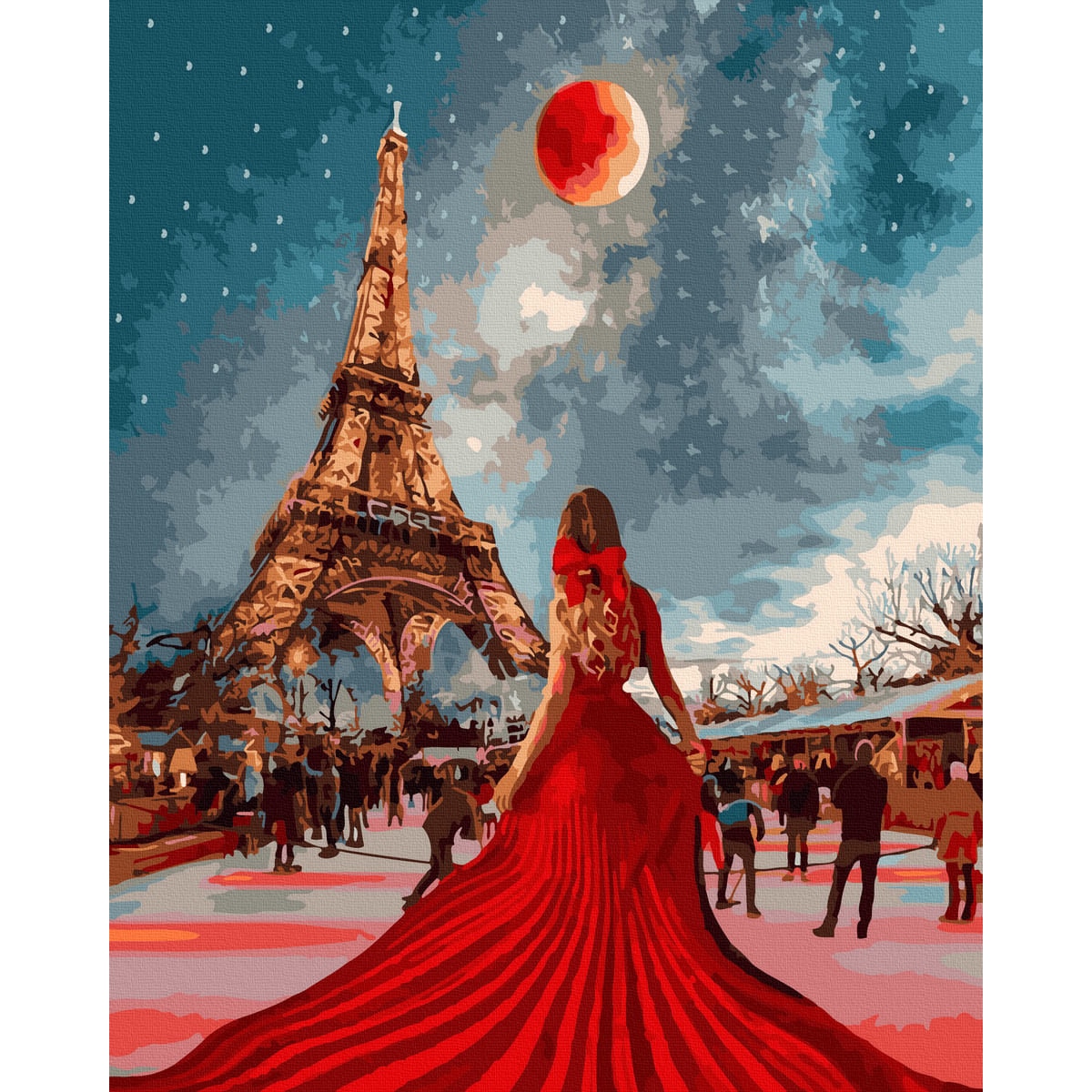 Pictura pe numere, Romantism in Paris, 40x50cm, culori acrilice ...