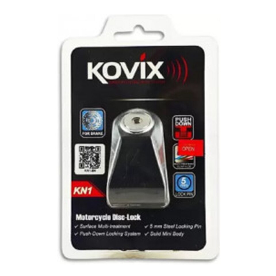 KOVIX KN1 мотоциклет против кражба мини дискова ключалка, черен цвят ...