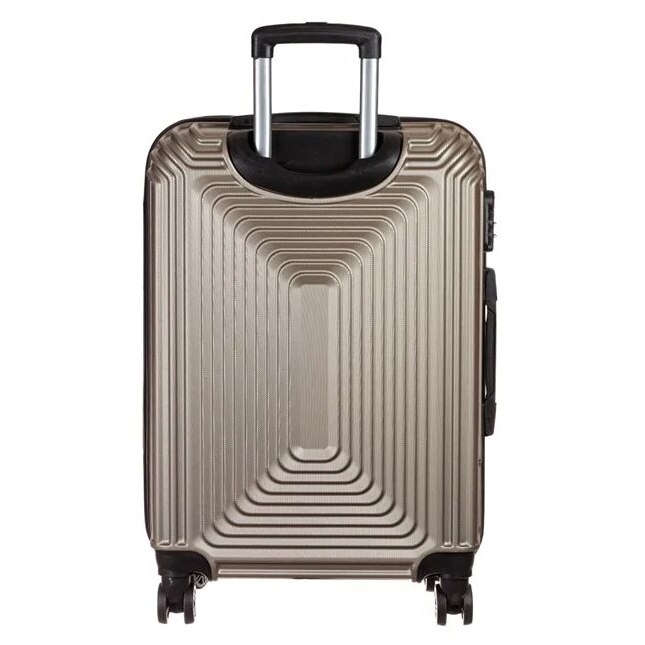 Troler de calatorie cu design, Herum®, Bej metalic, 27 x 35 x 56 cm ...